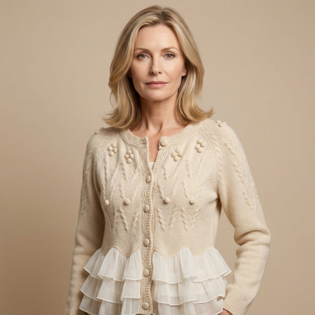 Natalie Ruffle Cardigan™ – Victory